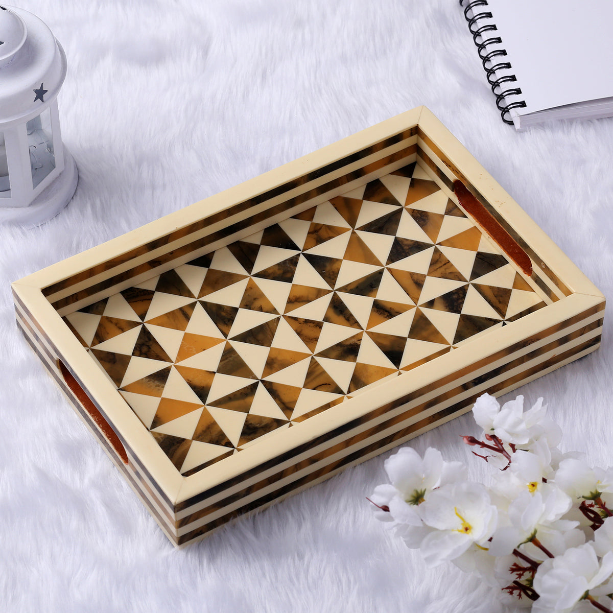 Decorative Tray Triangle Multi 12x8 Inch | Handicrafts Home